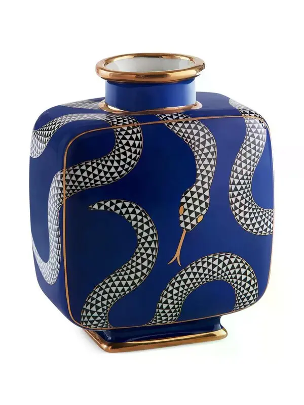 Jonathan Adler Snake-print Gold-tone Vase