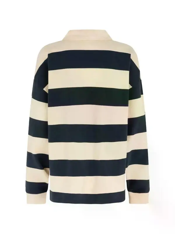 Love Stories Striped Long-sleeve Polo Shirt
