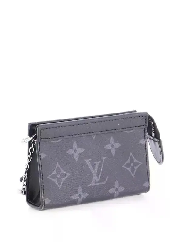LOUIS VUITTON Voyage Key Monogram Eclipse Canvas Pouch