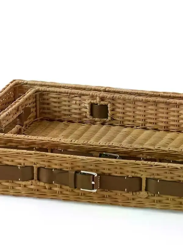 Ralph Lauren Buckle-detail Wicker Tray