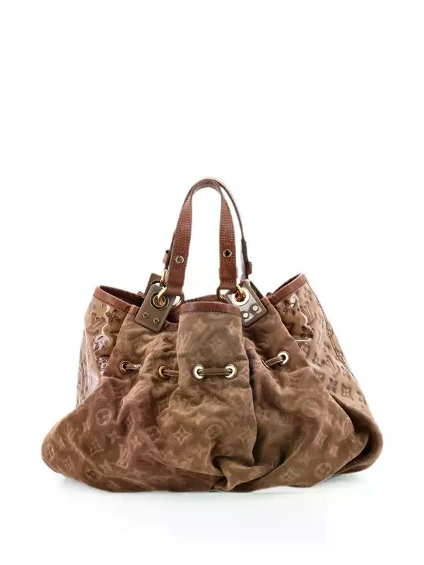 LOUIS VUITTON Irene Handbag Monogram Embossed Suede And Patent Shoulder Bag