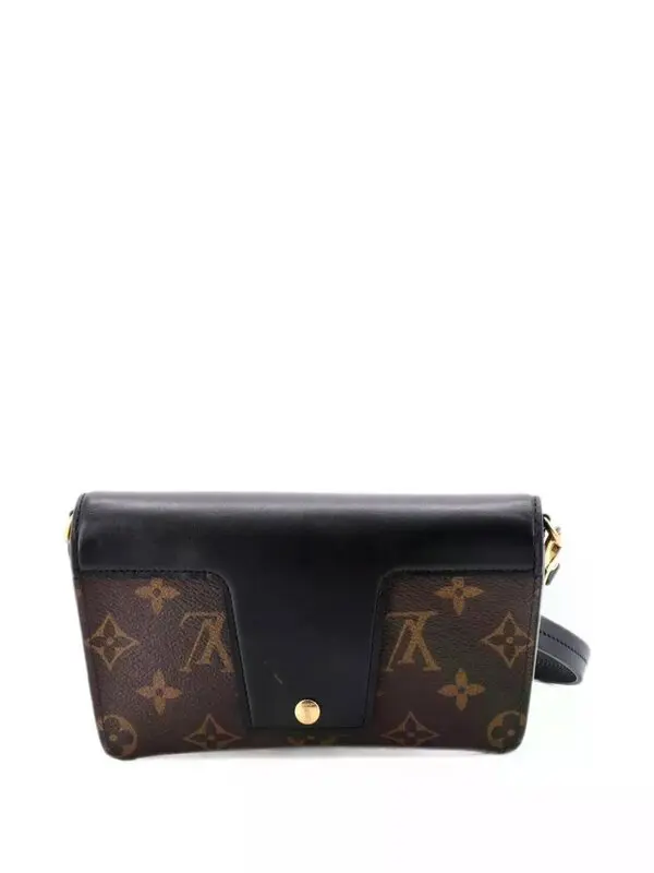 LOUIS VUITTON Monogram Canvas And Leather Crossbody Bag With Padlock - Black