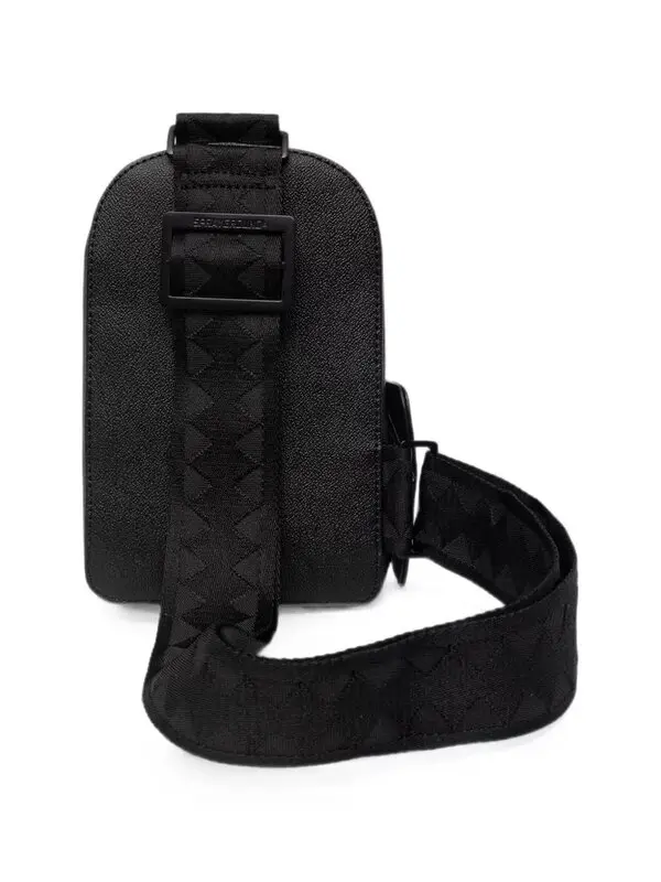 SPRAYGROUND Shark Mouth Embossed Sling Shoulder Bag - Black