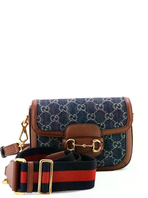 Gucci Horsebit 1955 Gg Denim Mini Shoulder Bag