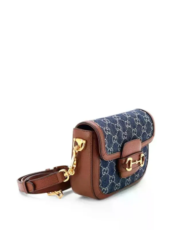 Gucci Horsebit 1955 Gg Denim Mini Shoulder Bag
