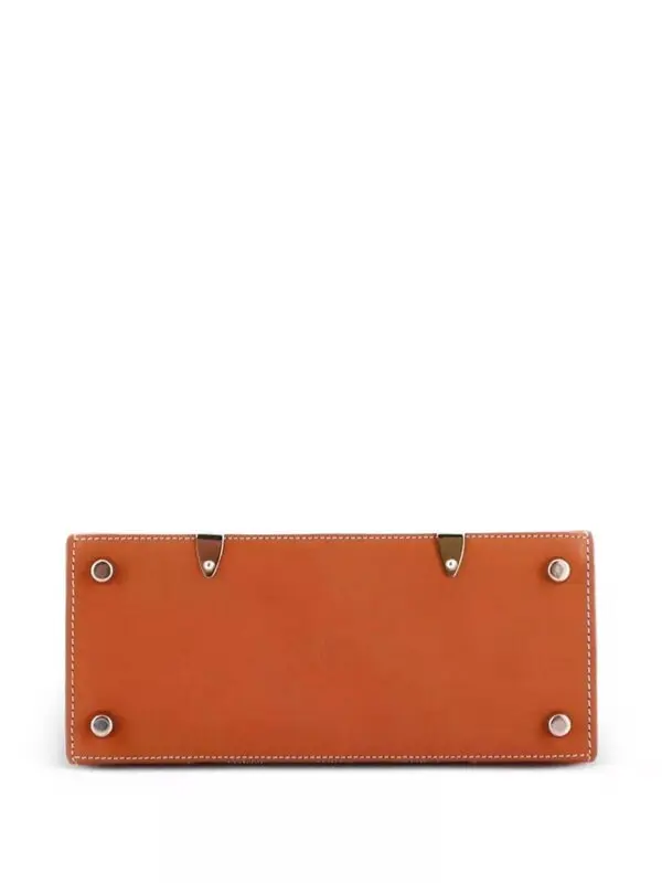 Goyard Structured Saigon Top Handle Bag In Coated Canvas With Leather Mini Satchel - Brown