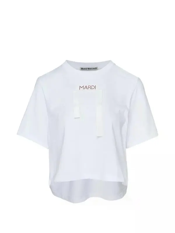 MARDI MERCREDI Logo Tape Cropped T-shirt