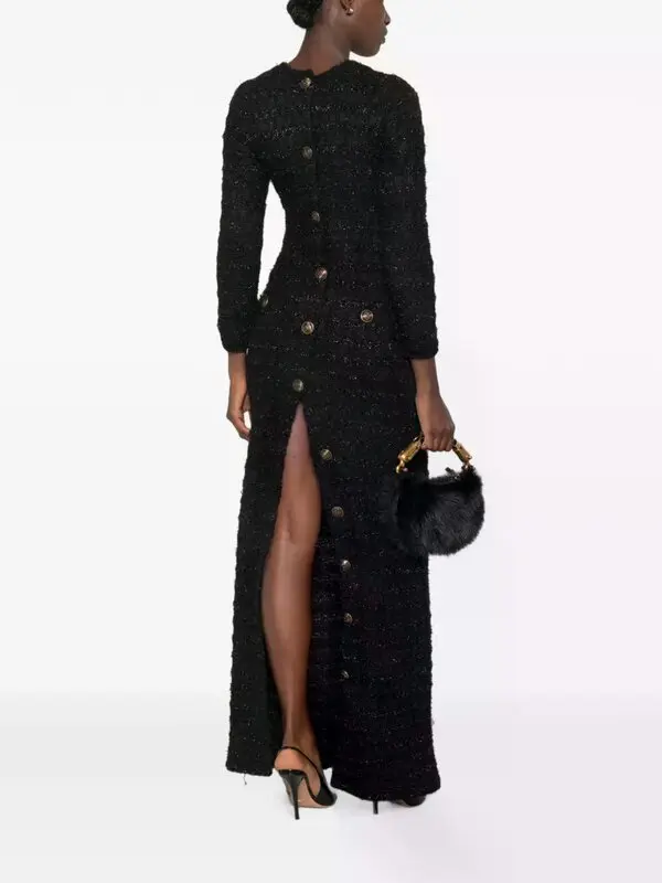 Balenciaga Tweed Maxi Dress - Black