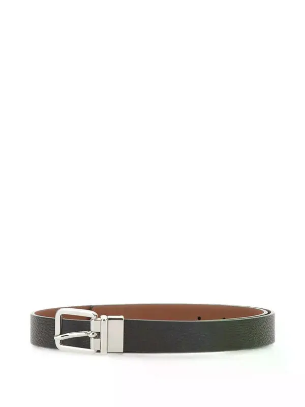 GIANNI CHIARINI Reversible Leather Belt With Silver-tone Buckle