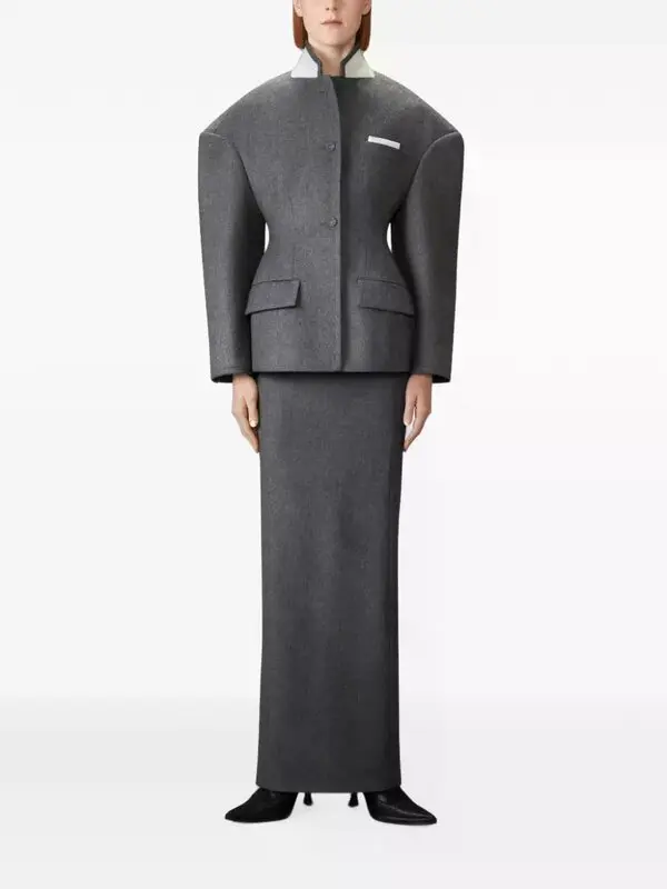Thom Browne Wool Flannel Pencil Maxi Skirt