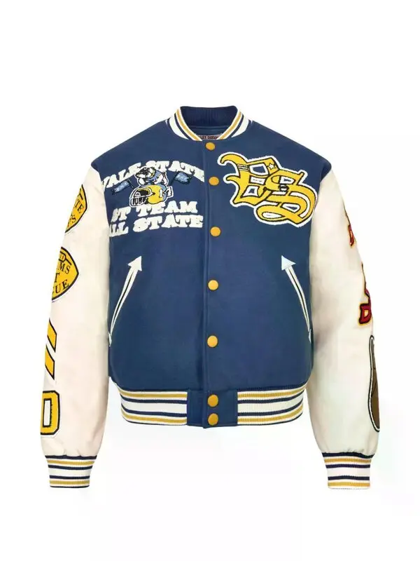 VALE FOREVER Friday Patch-detail Varsity Jacket - Blue