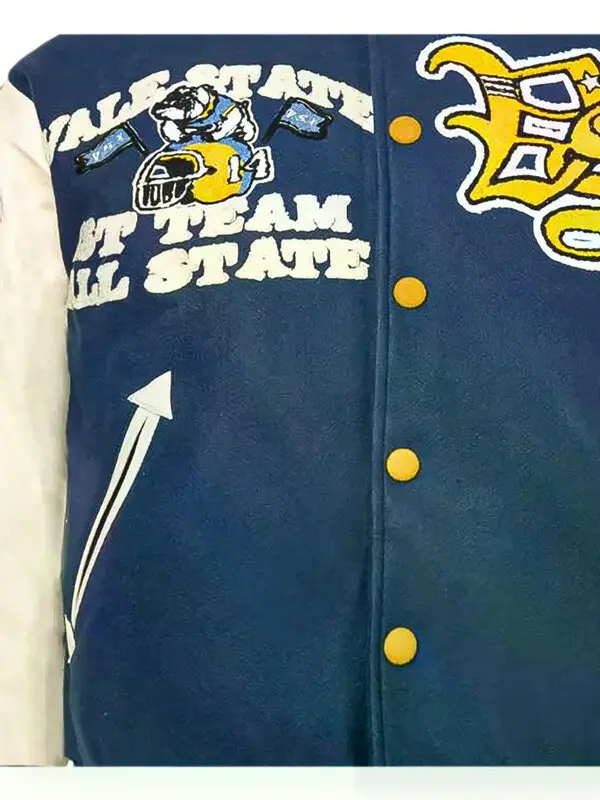 VALE FOREVER Friday Patch-detail Varsity Jacket