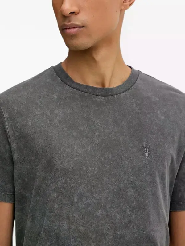 ALLSAINTS Saka Acid-wash Ramskull-embroidered T-shirt