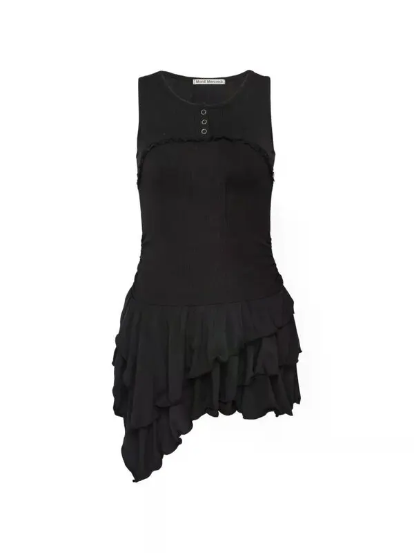 MARDI MERCREDI Layered Ruffled Mini Dress - Black