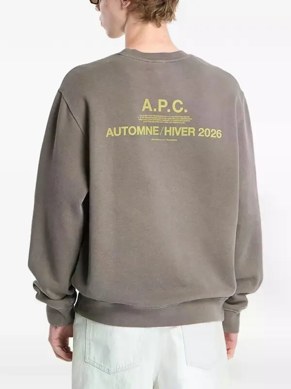 A.p.c. Logo Print Crew Neck Sweater
