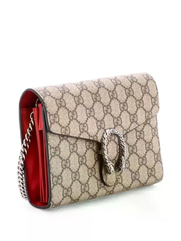 Gucci Dionysus Chain Wallet Gg Coated Canvas Small Crossbody Bag - Brown