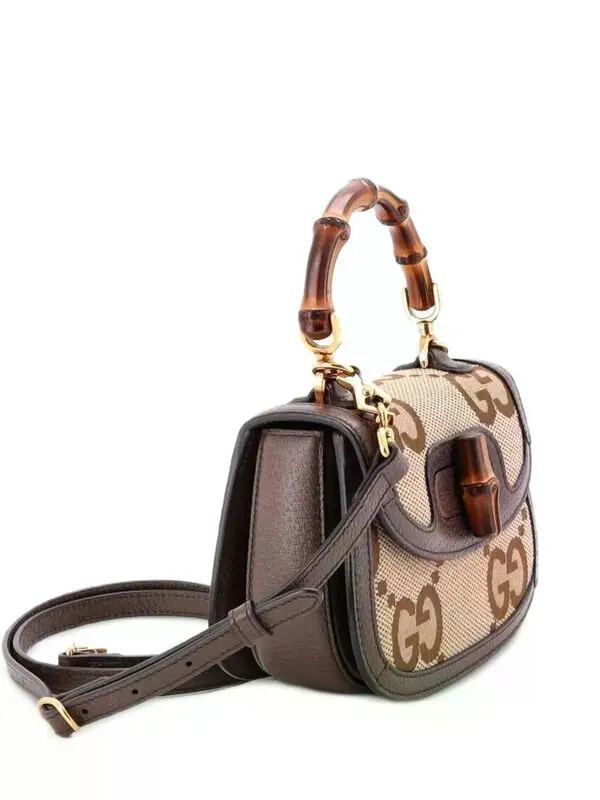 Gucci Bamboo 1947 Jumbo Gg Canvas Mini Crossbody Bag - Brown