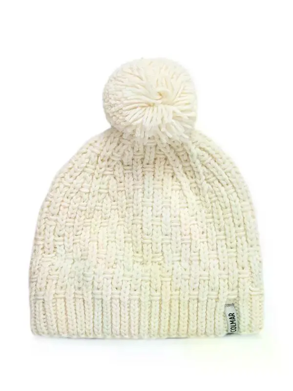COLMAR Knitted Beanie Hat With Pom-pom Detail - Neutrals