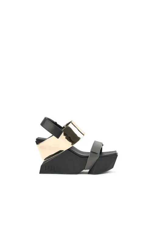United Nude Brutt Sculptural Wedge Sandal - Gold