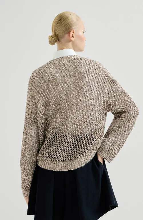 Brunello Cucinelli Dazzling Chiné Net Sweater