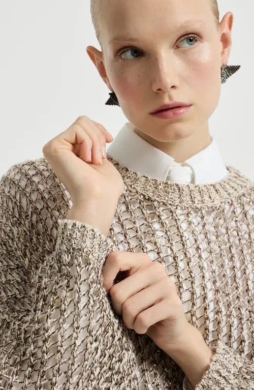 Brunello Cucinelli Dazzling Chiné Net Sweater
