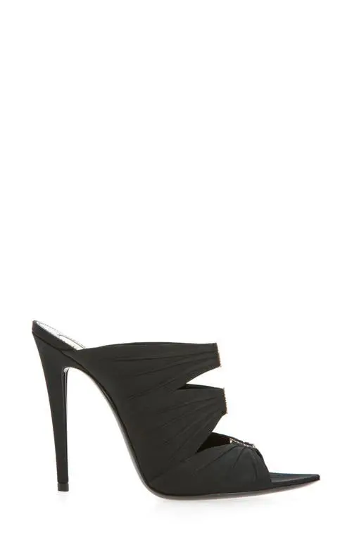 Saint Laurent Emilie Strass Logo Slide Sandal
