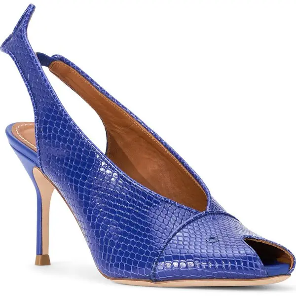 Staud Cleo Fish Peep Toe Slingback Pump - Cobalt