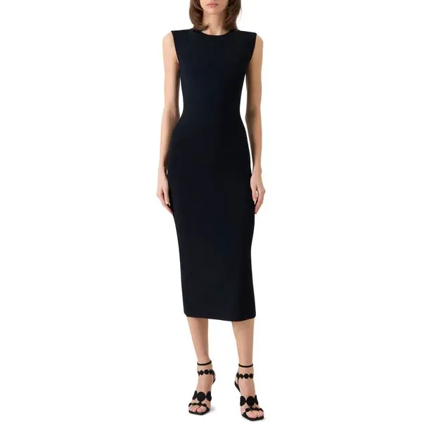 Akris Sleeveless Signature Jersey Midi Dress - Black
