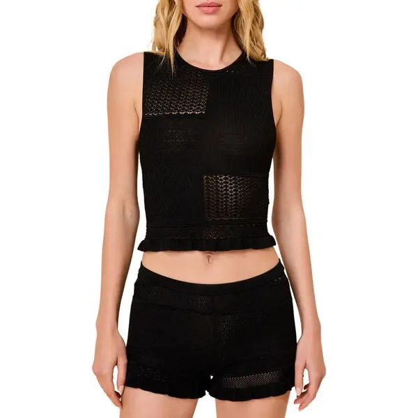 Solid & Striped The Milena Open Stitch Sweater Tank - Noir