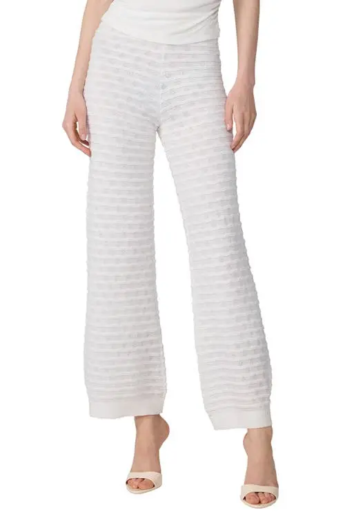 Diane Von Furstenberg Barbara Mixed Stitch Cotton Blend Knit Pants - White