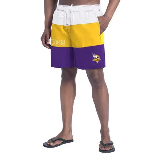 G-III SPORTS BY CARL BANKS Minnesota Vikings Color Block Swim Shorts - Purple