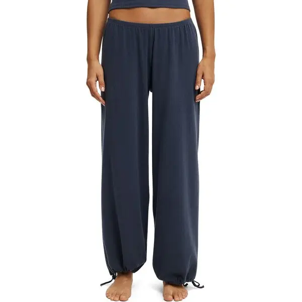 Cotton:on Dreamy Soft Pointelle Wide Leg Pant - Steely Blue