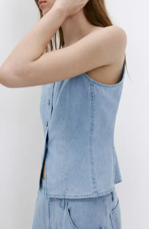 Mango Crop Nonstretch Denim Vest