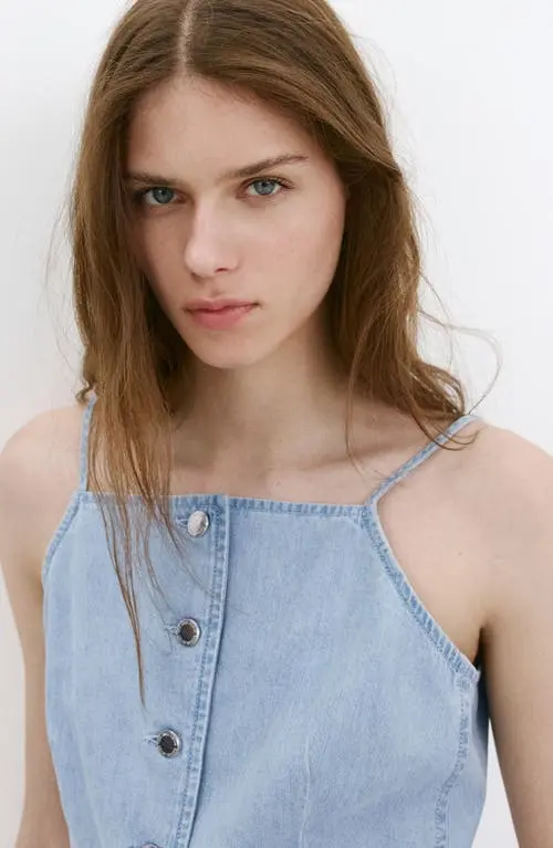 Mango Crop Nonstretch Denim Vest