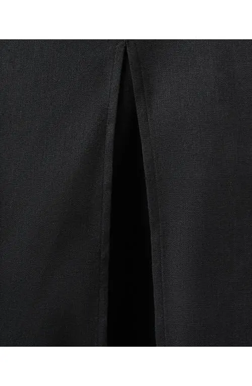 Mango Stretch Linen & Cotton Blend Midi Skirt