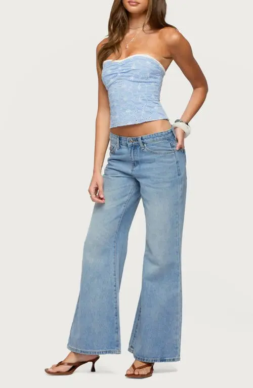 EDIKTED Zeffey Eyelet Strapless Corset Top