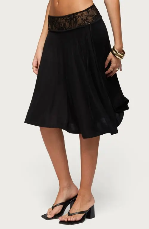 EDIKTED Winonah Lace Waistband A-line Skirt