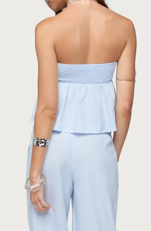 EDIKTED Cersei Stripe Strapless Top