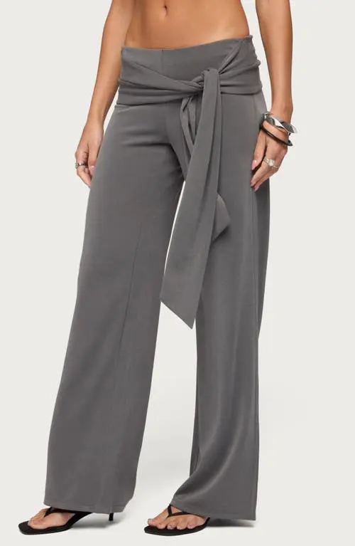 EDIKTED Xyla Waist Tie Straight Leg Pants