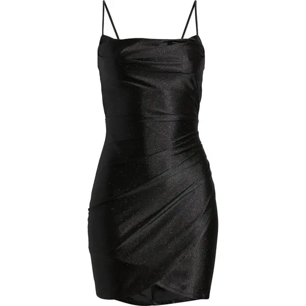 EMERALD SUNDAE Glitter Satin Minidress