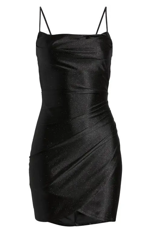 EMERALD SUNDAE Glitter Satin Mini Dress