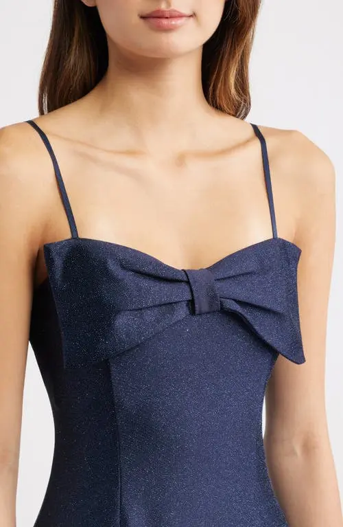 EMERALD SUNDAE Glitter Bow Front Sleeveless Mini Dress