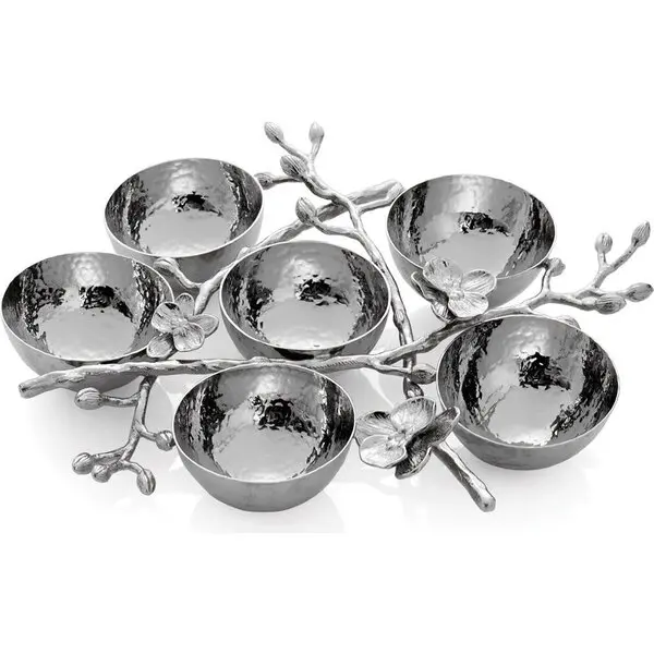 Michael Aram White Orchid' 6-compartment Plate - Metallic Silver