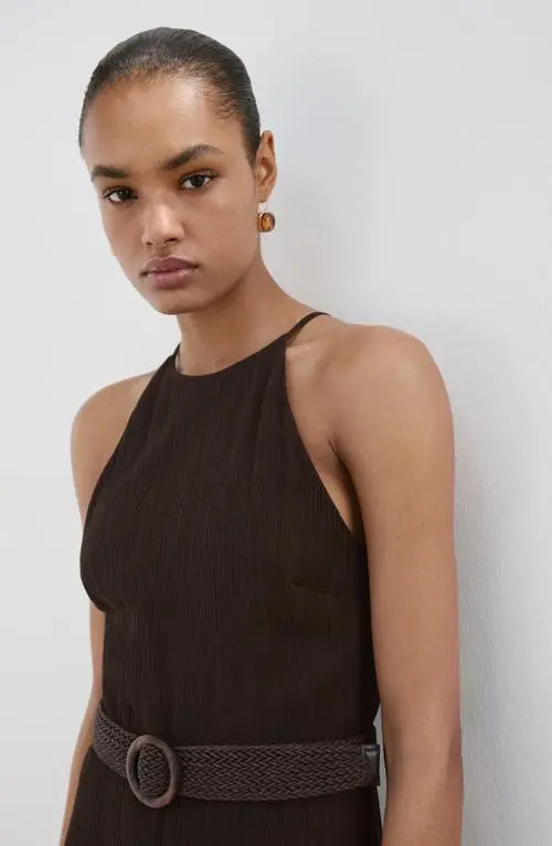 Mango Sleeveless Belted Crop Jumpsuit