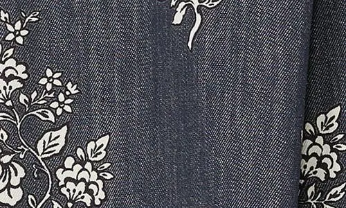 Max Mara Struzzo Floral Denim Midi Skirt