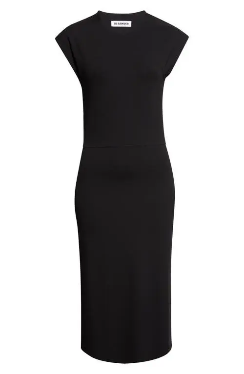 JIL SANDER Cap Sleeve Midi Dress With Back Slit