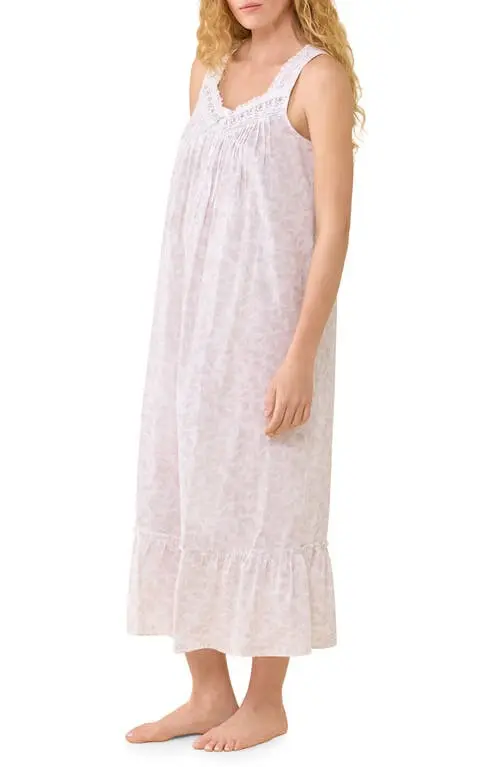 Eileen West Floral Sleeveless Ballet Nightgown - White Print
