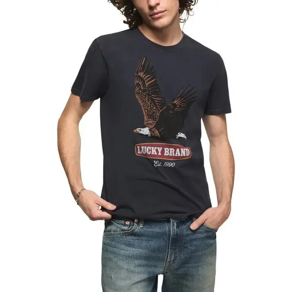 Lucky Brand Eagle Cotton Graphic T-shirt - Total Eclipse