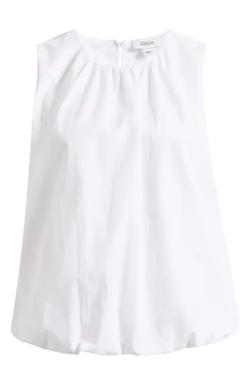 CECE DUPRAZ Cotton Poplin Bubble Top - White