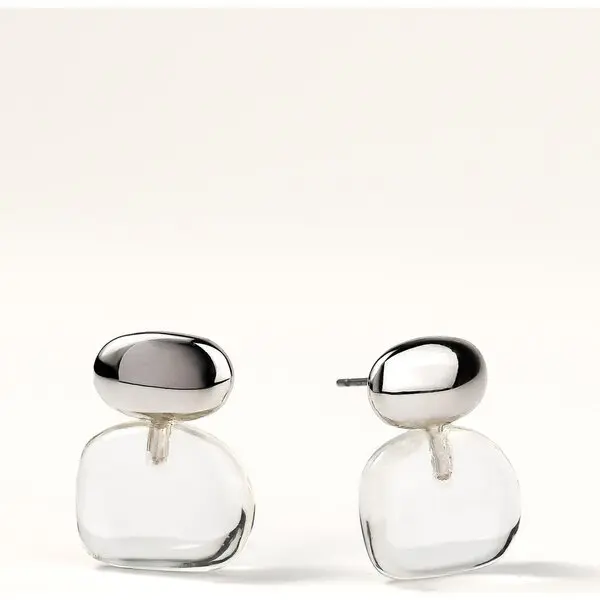 ZYNNIA COLLECTIVE Pebble Stack Studs - Silver